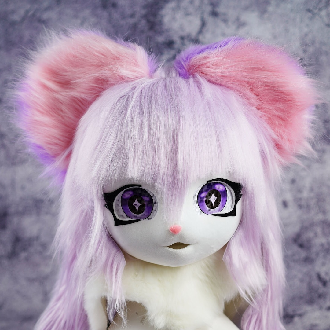 Light Purple Kig Fursona Head , Kemono Mask Head, Cosplay Furrysuit ...
