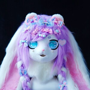 Candy Lavender Bunny Kigurumi Fursuit Furry Head Kig Style,white Bunny ...