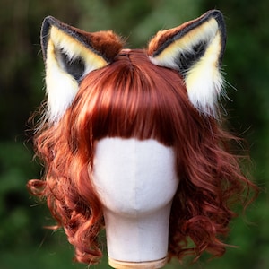 Chestnut Fox Ears Headband, Fluffy Fur Ears, Brown Wolf Ears , Faux ...
