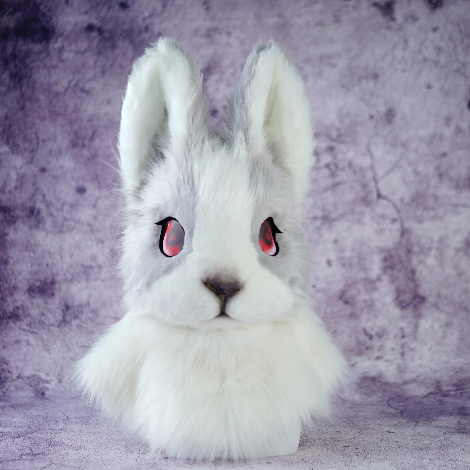 Realistic Bunny Fursuit Mask | Faux Fur Cosplay Head | Furry Convention ...