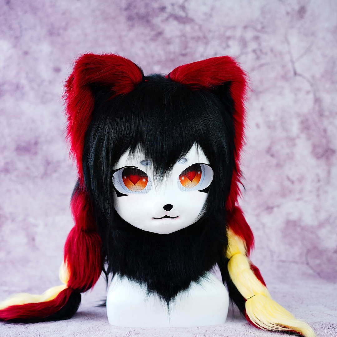 Burgundy Kigurumi Furry Mask,tracking Follow Me Eyes,kigurumi Furry Art ...