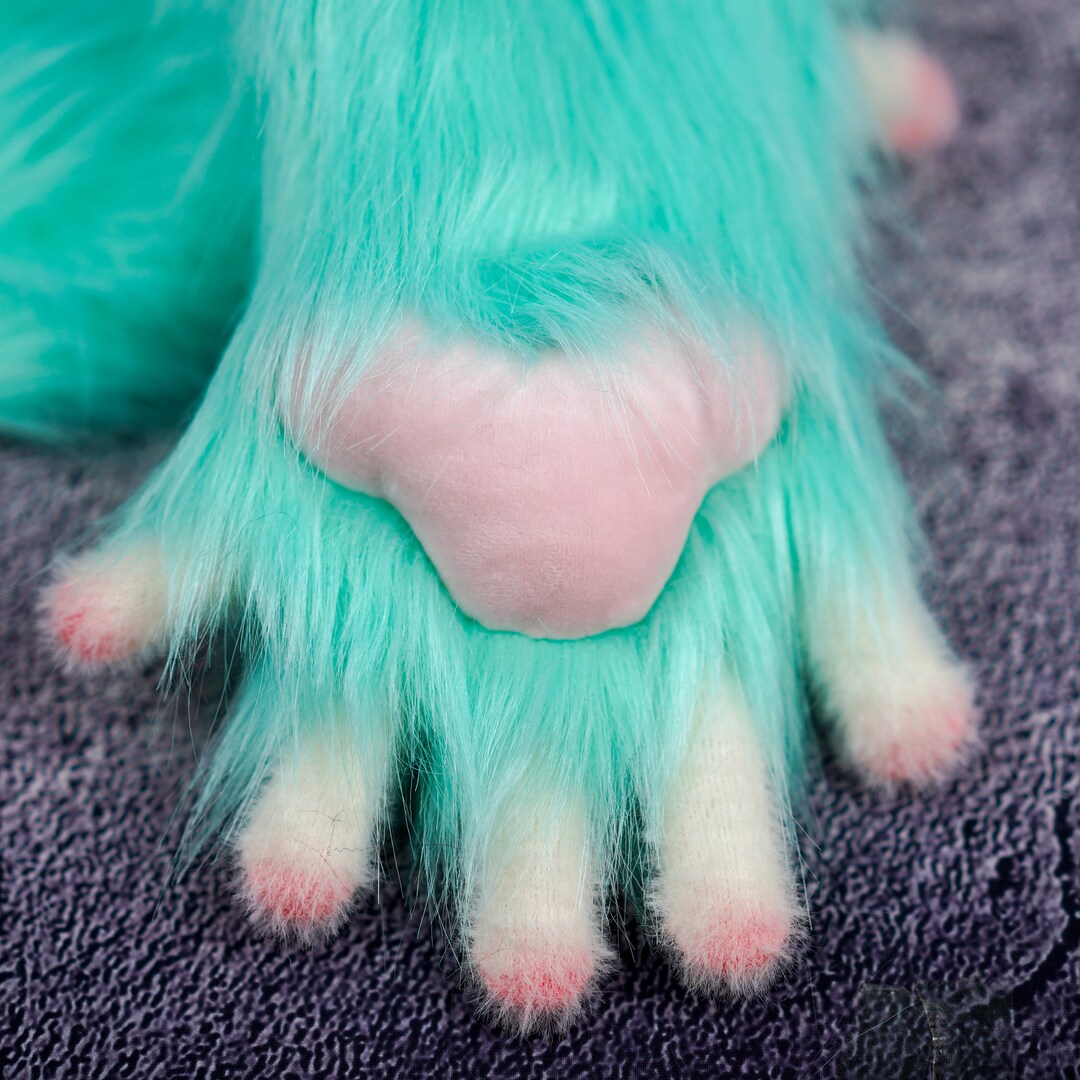 Fursuit Paws Furry Gloves ,paw Gloves-5 Finger Furry Faux Fur Handmade ...