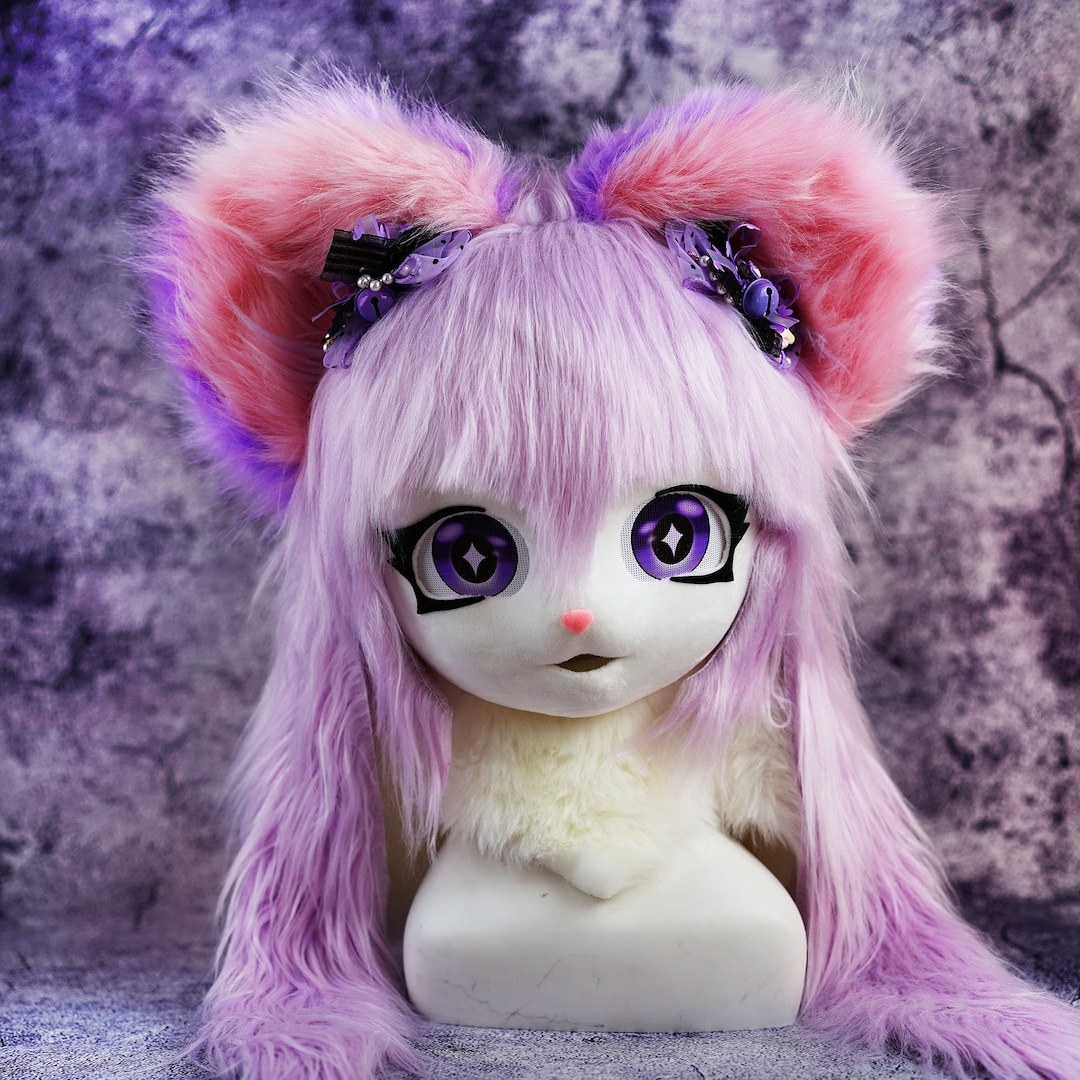 Purple Cat Mask King Cat Mask Furry Cosplay Mask Head , Beast Head ...
