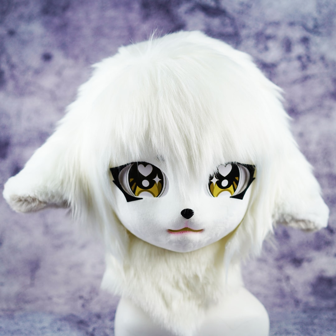 Furry Fursuit White Sheep Mask Cat Mask , Cosplay Mask Head , Beast ...