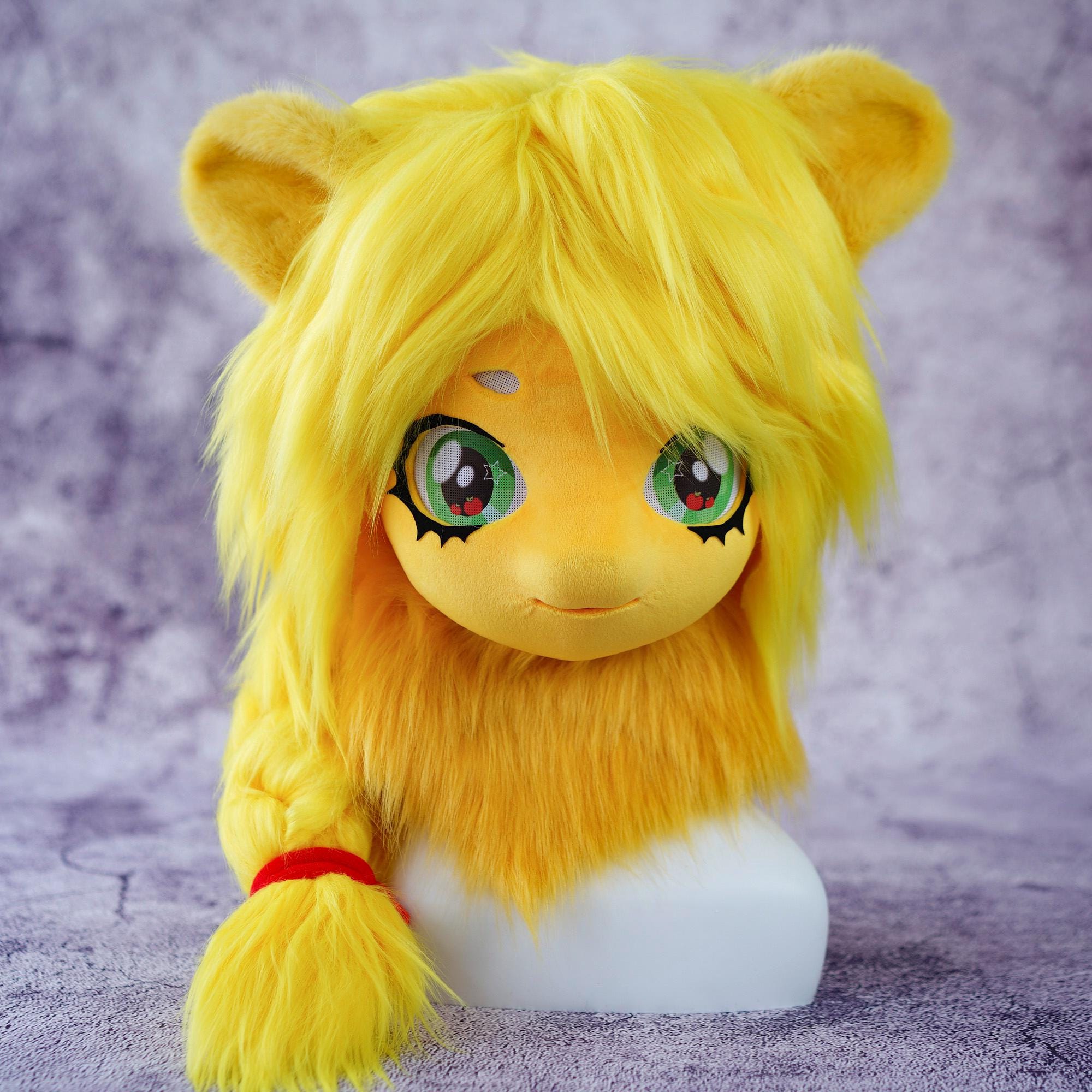 MLP Professional Fursuit Mask, Complete Character Head, Faux Fur Animal ...