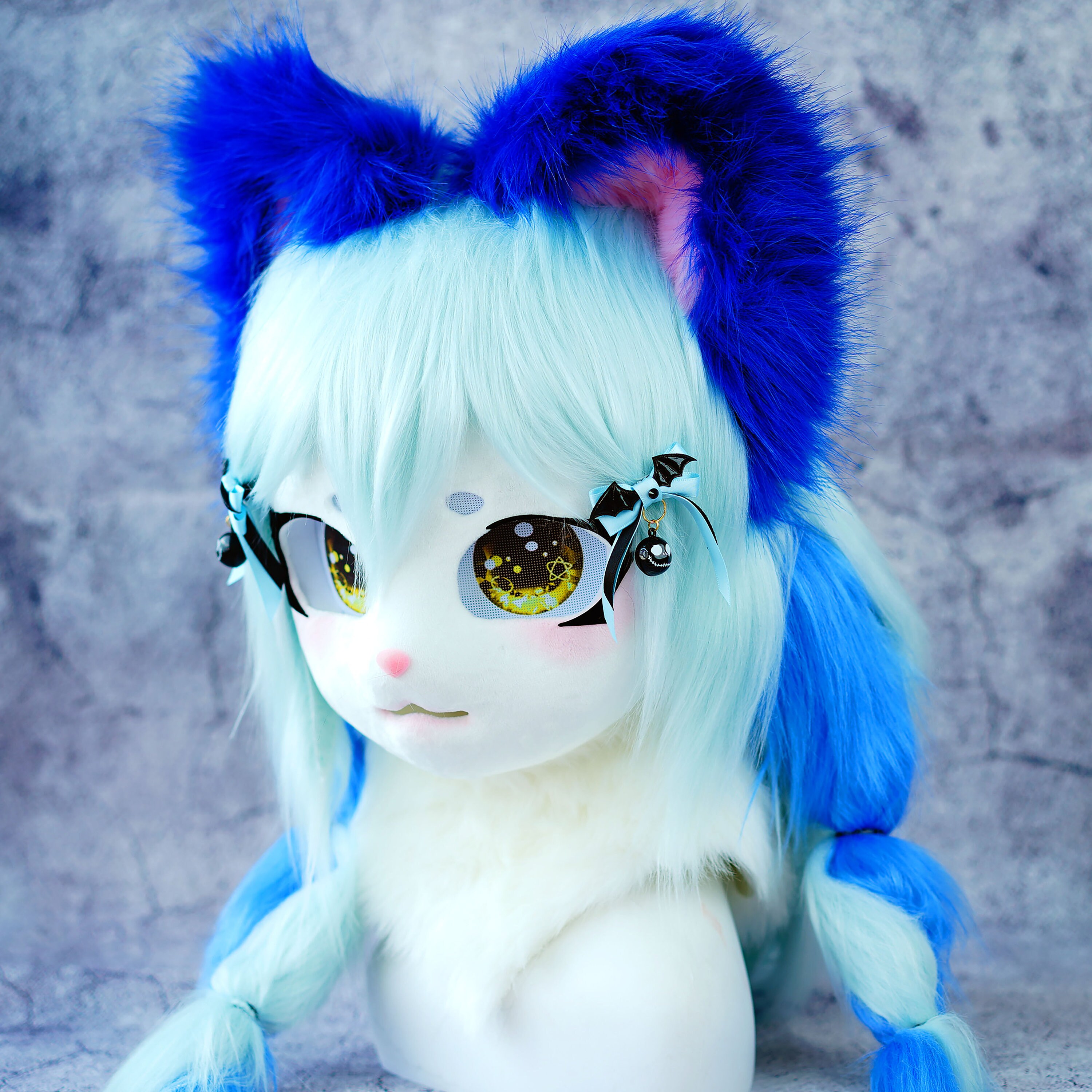 Blue Kig Head,handmade Cat Mask,furry Cosplay Mask Head Blue Kig Head,handmade Cat Mask,furry Cosplay Mask Head
