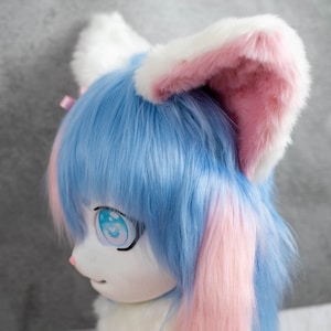 Blue Cat Mask, Mask King Cat Mask Furry Cosplay Mask Head With Blue ...