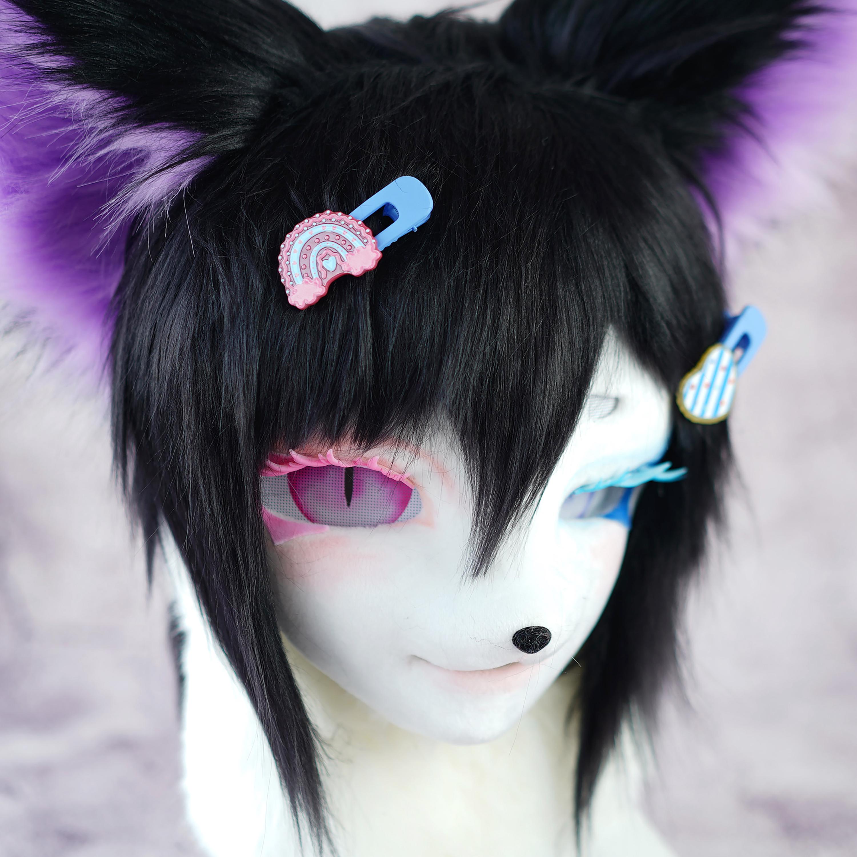 LARP Fursuit Mask, Faux Fur Fox Animal Head, Role-playing Costume ...