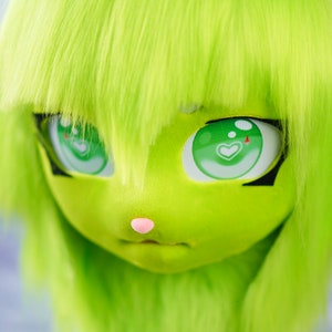 Lime Green Kigurumi Cosplay Mask, Kig Fursuit Head,ghost Grey Sheep ...