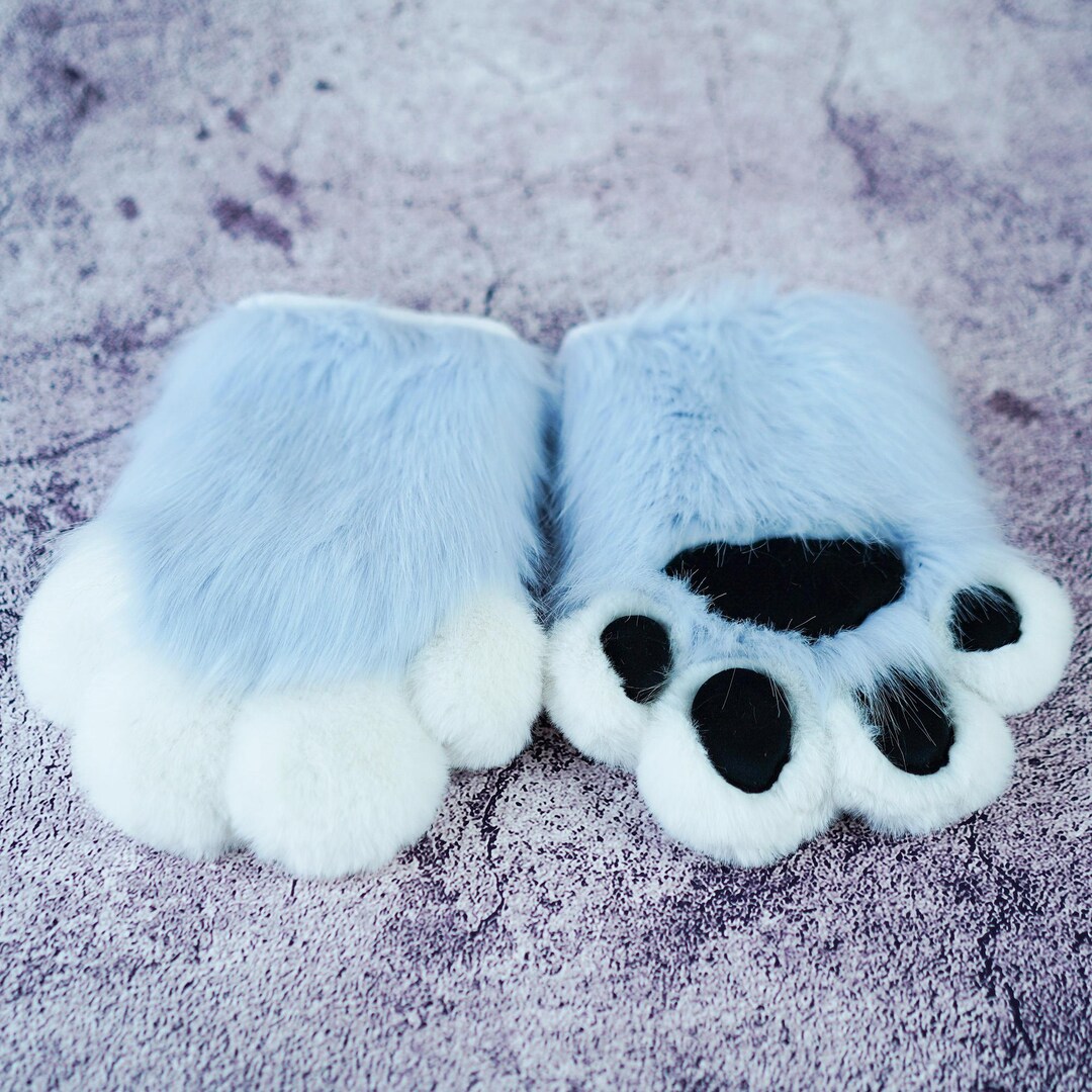 Sky Blue Hand Paws Gloves for Halloween Birthday Christmas, Furry ...