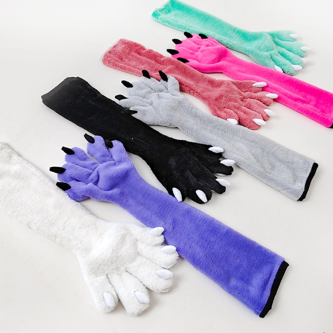 Custom Fursuit Feral Paws, Slim Long Arm Furry Gloves With Claws ...