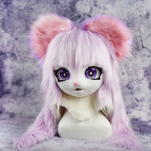 Light Purple Kig Fursona Head , Kemono Mask Head, Cosplay Furrysuit ...
