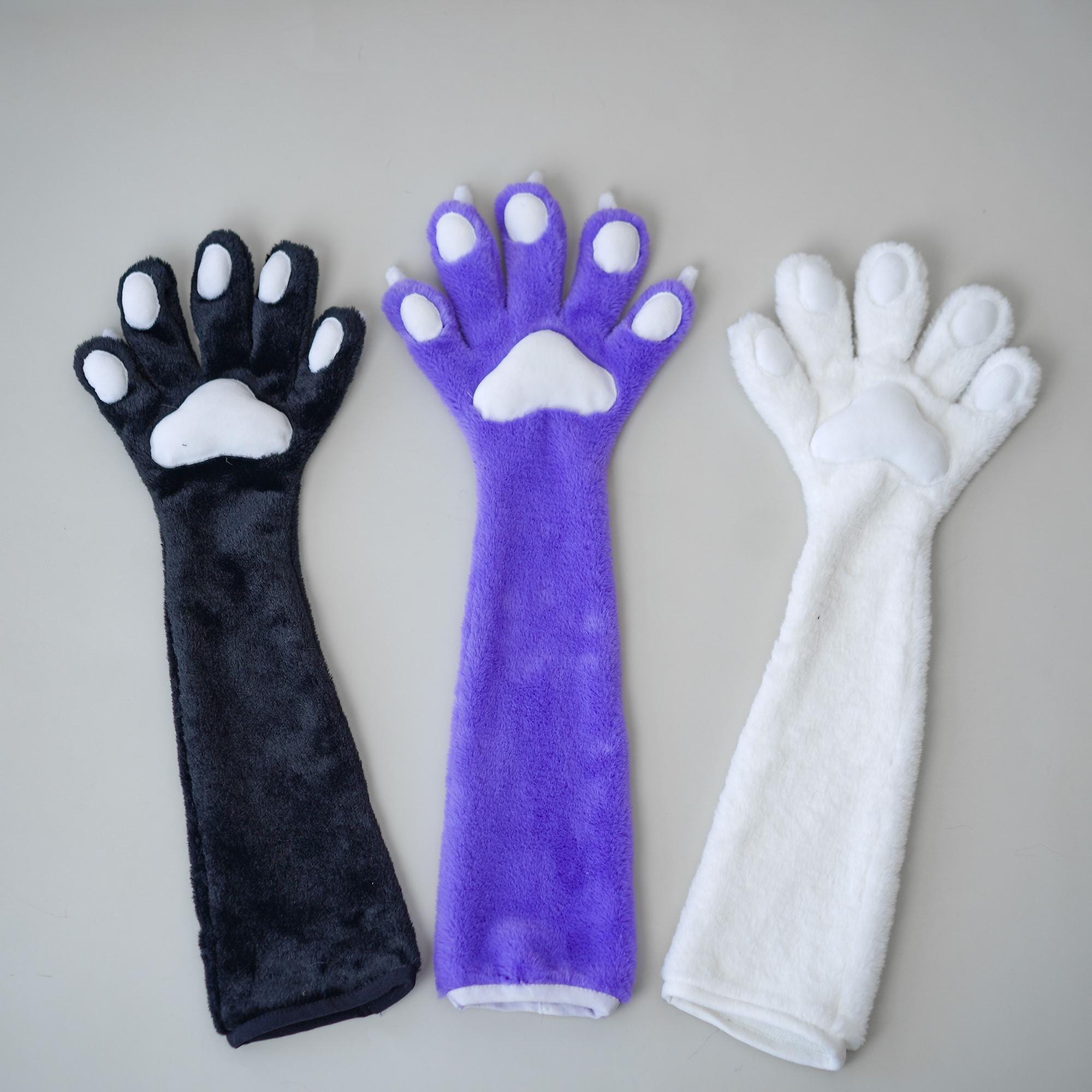 Wolf Paws Long Arm Fursuit Paws, Slim Feral Claws for Cosplay, Custom ...