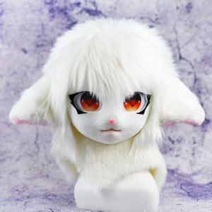 White Sheep Mask King Cat Mask Furry Cosplay Mask Head , Beast Head ...