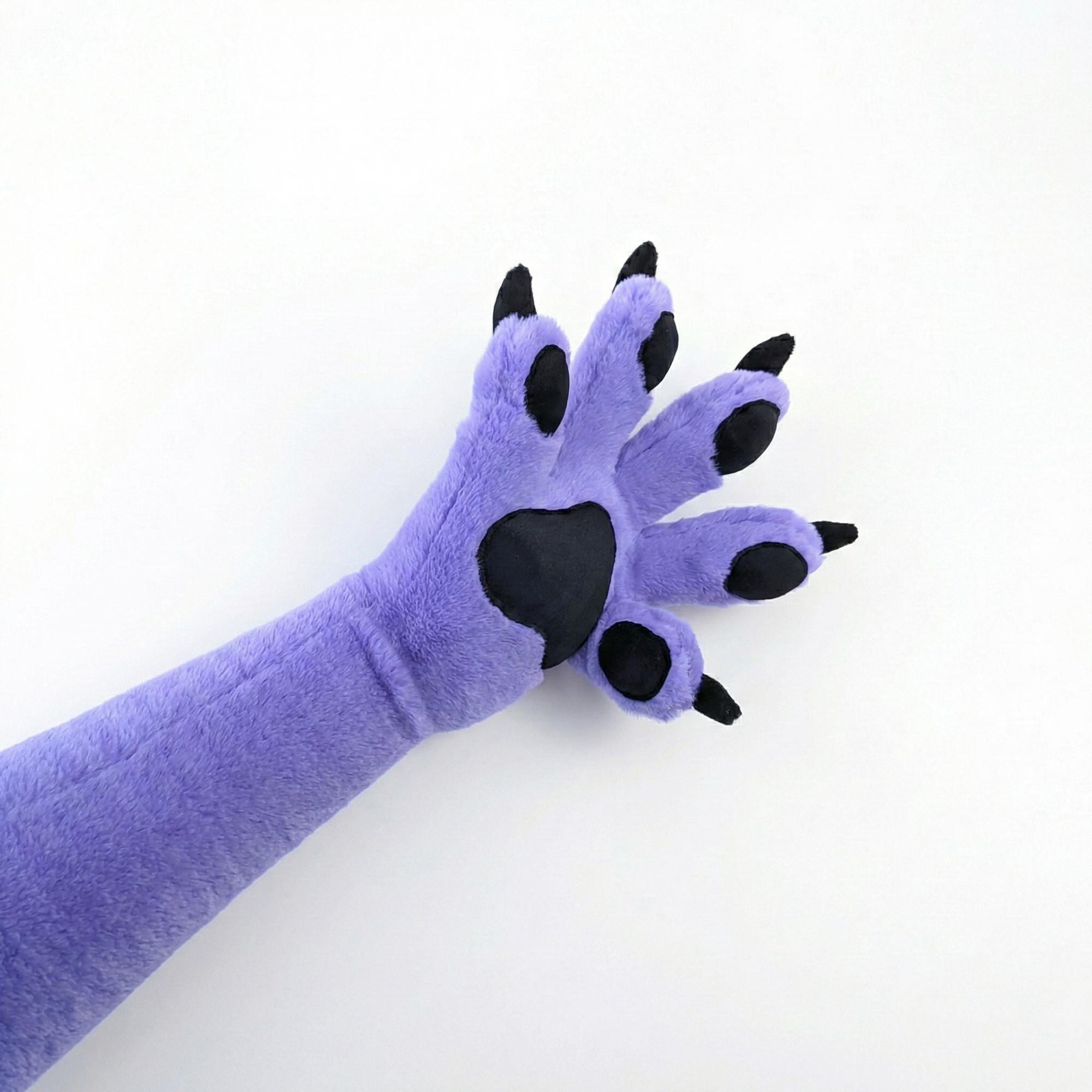 Long Arm Paw Gloves | Violet Furry Handpaws | 5-finger Cosplay Paw ...