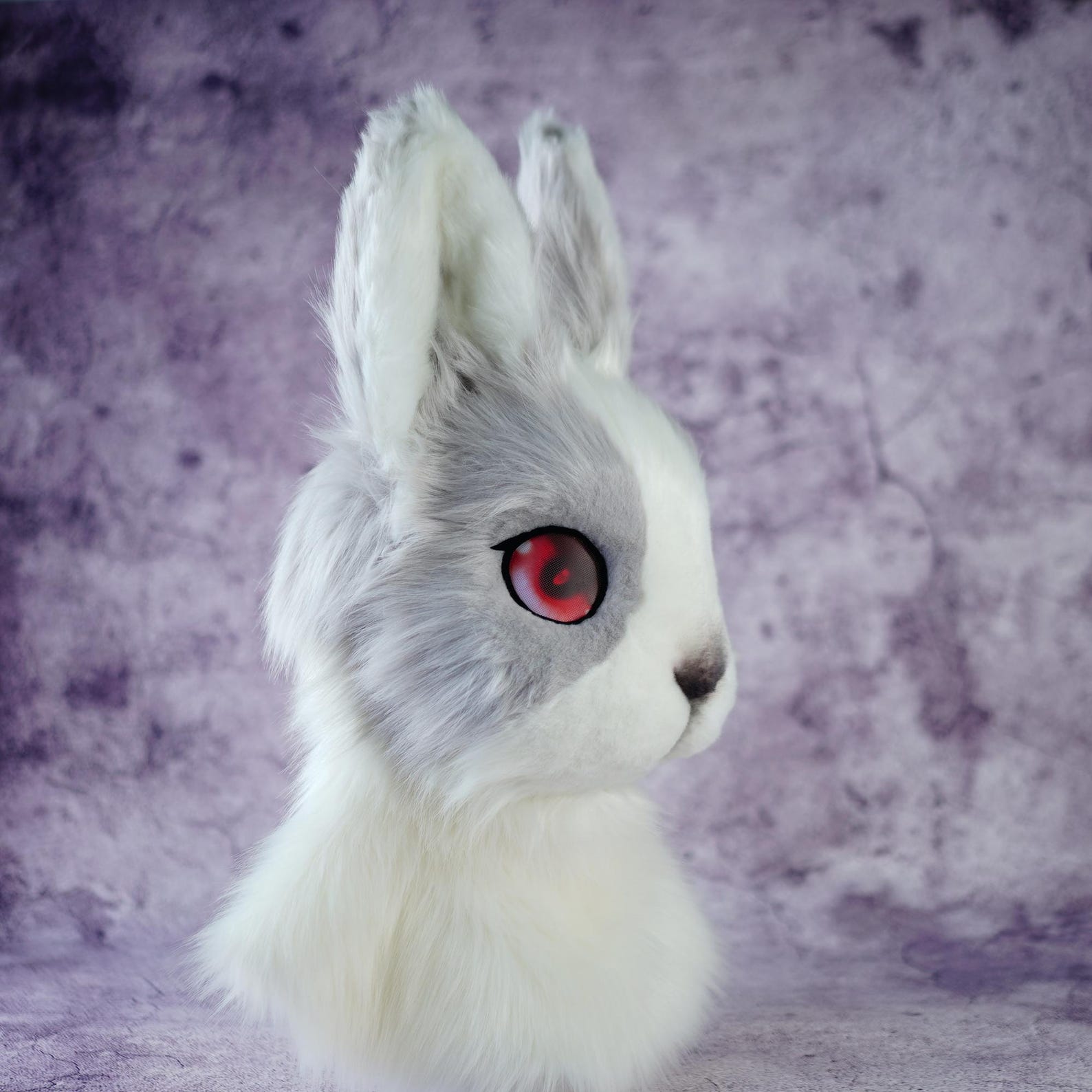 Realistic Bunny Fursuit Mask | Faux Fur Cosplay Head | Furry Convention ...