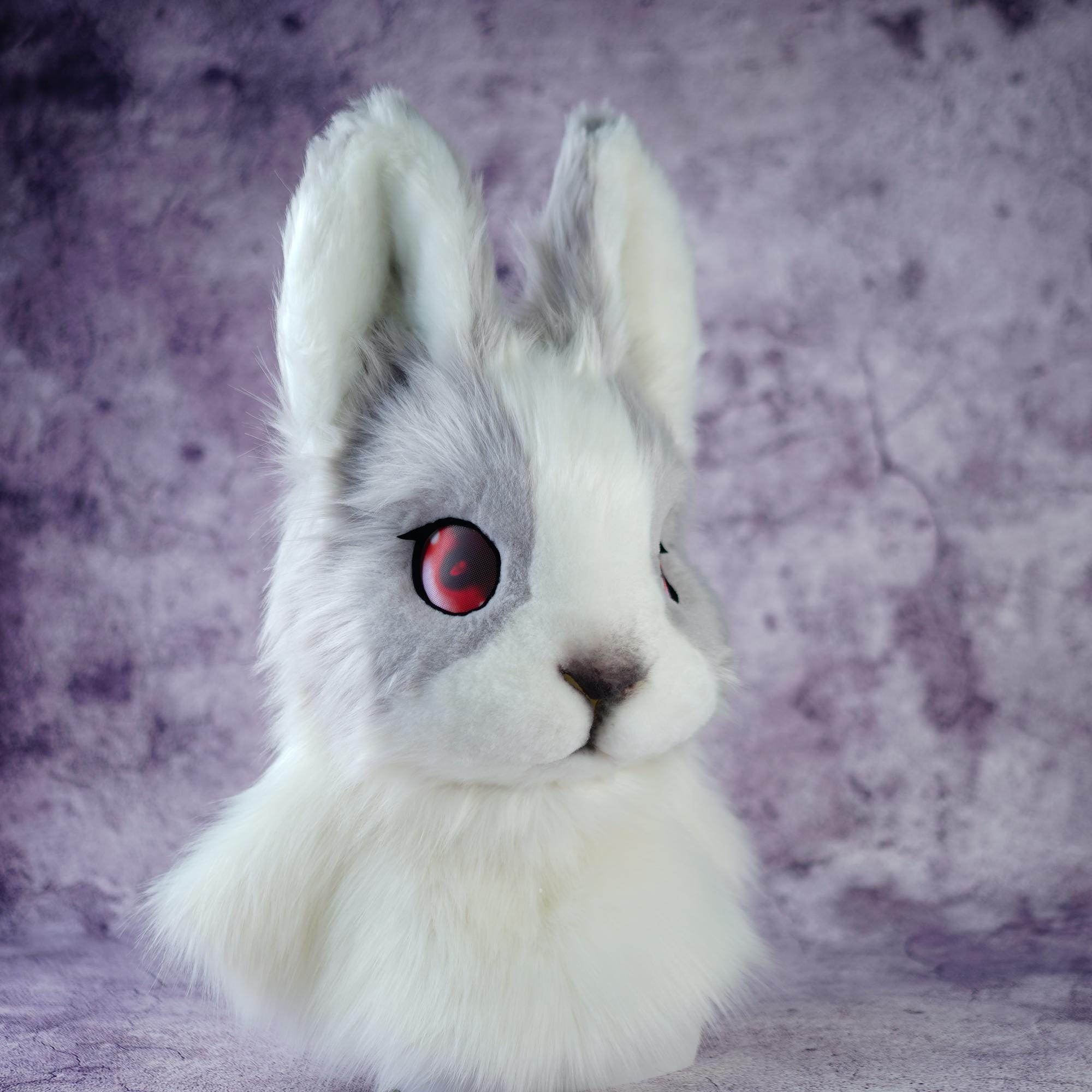 Realistic Bunny Fursuit Mask | Faux Fur Cosplay Head | Furry Convention ...