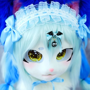 Blue Kig Head,handmade Cat Mask,furry Cosplay Mask Head ,tracking Eyes ...