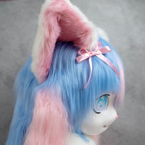 Blue Cat Mask, Mask King Cat Mask Furry Cosplay Mask Head With Blue ...