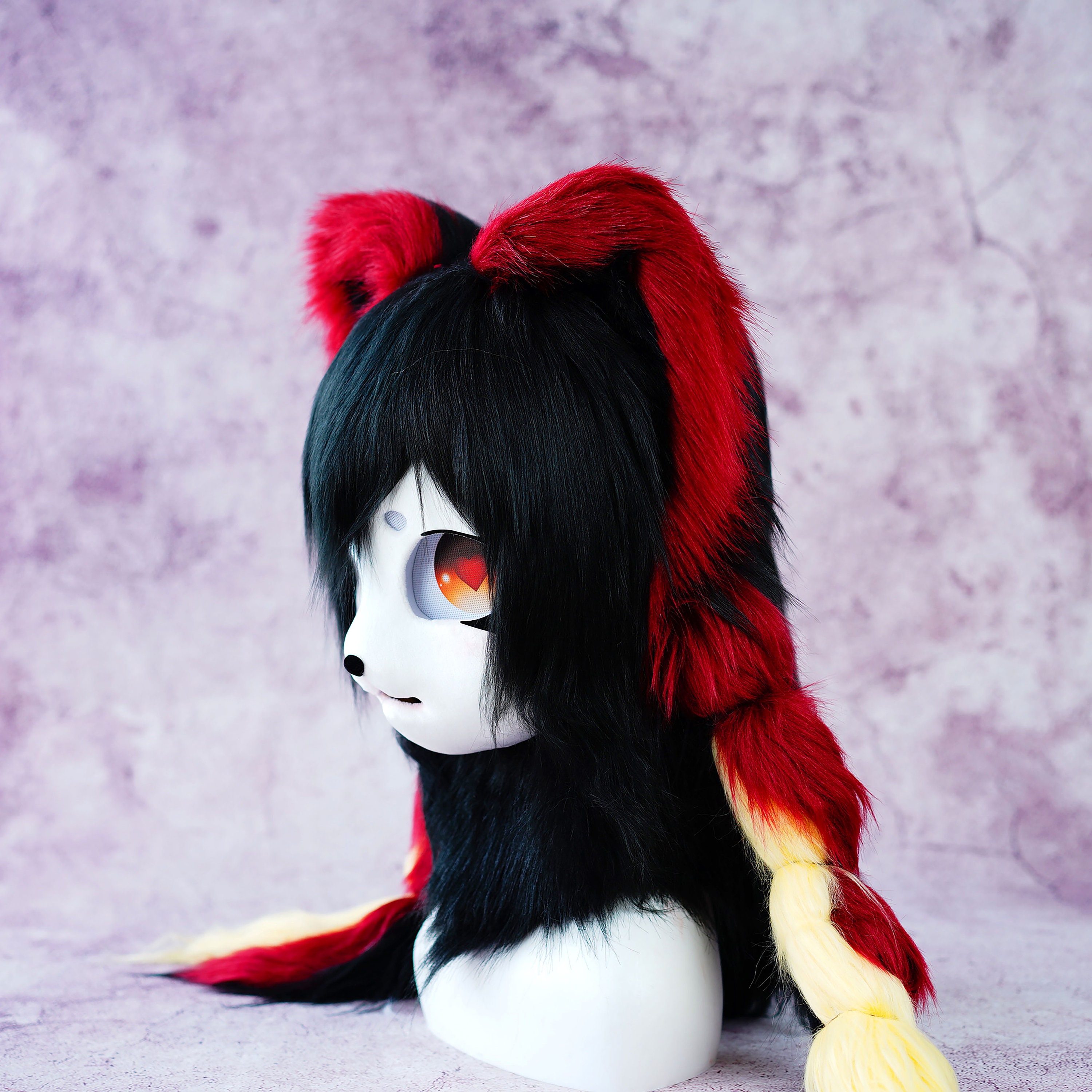 Burgundy Kigurumi Furry Mask,tracking Follow Me Eyes,kigurumi Furry Art ...