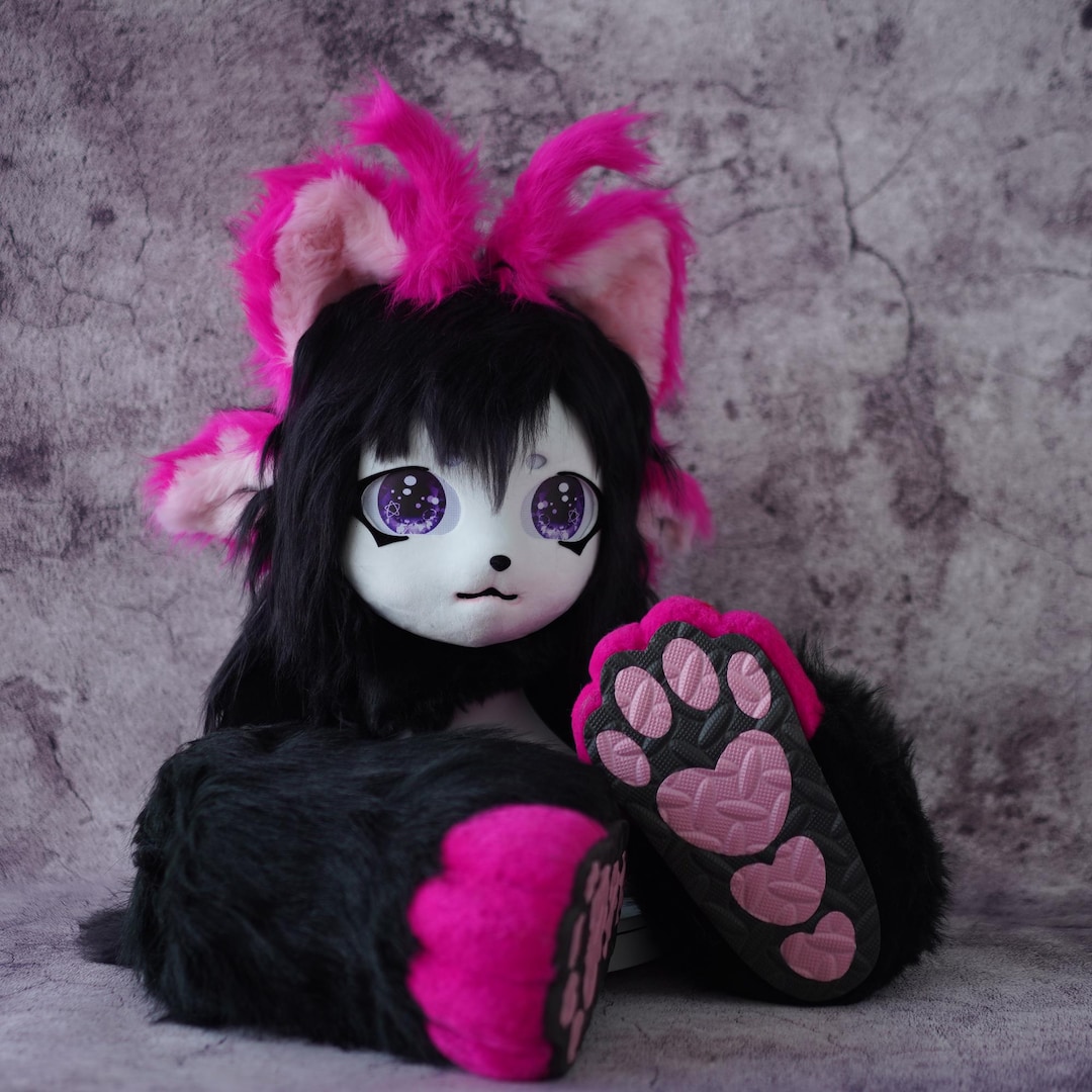 Alien Fursuit Head Mask and Feetpaws Set- Handcrafted Faux Fur Kigurumi ...