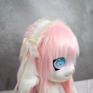 Cute Lovely Pink Lopears Bunny Sheep Kigurumi Furry Mask Head Kig Cat ...