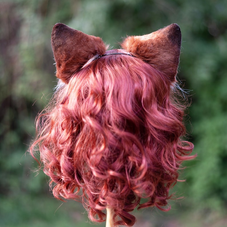 Chestnut Fox Ears Headband Fluffy Fur Ears Brown Wolf Ears Etsy