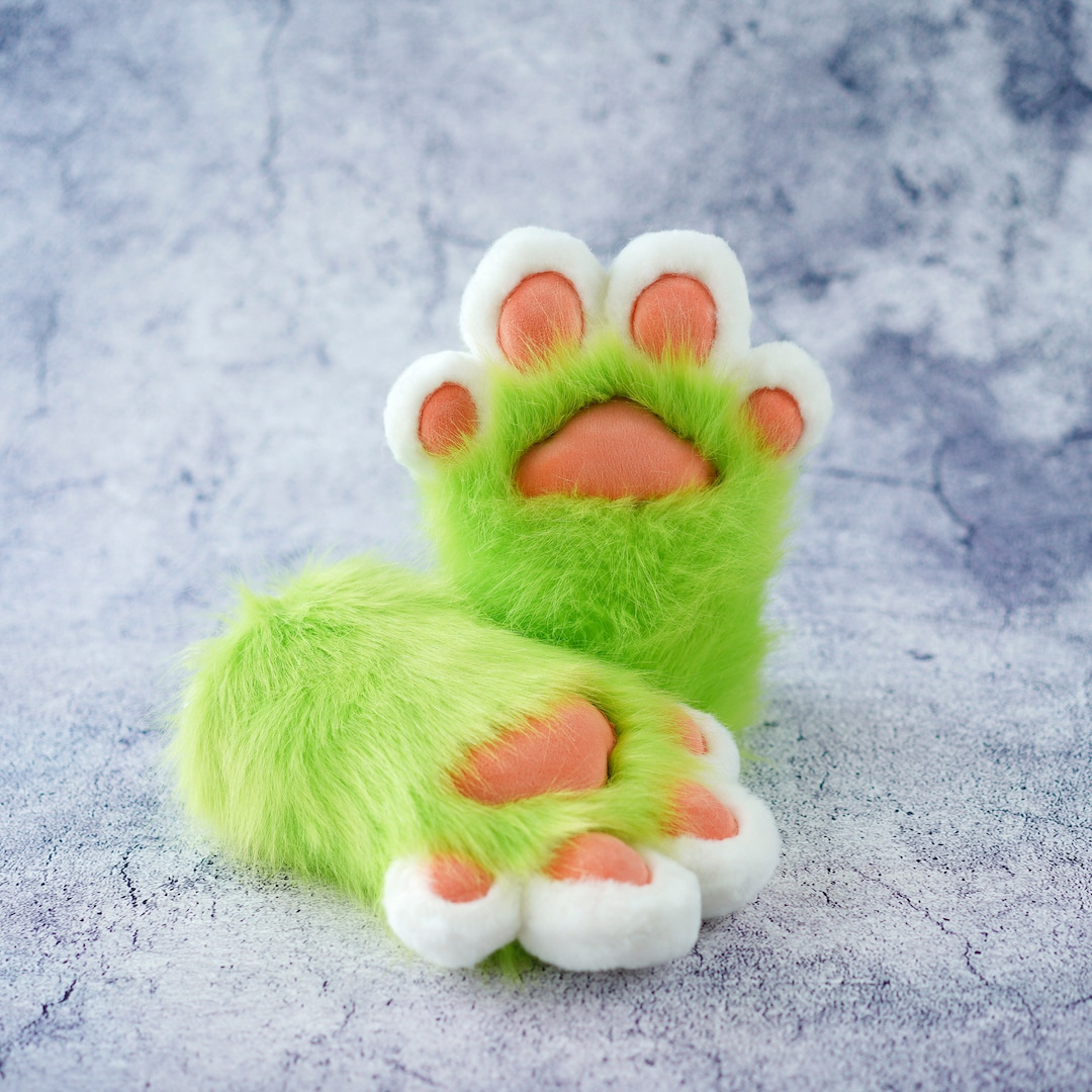 Elf Green&white Finger Paw Gloves for Halloween Birthday Gift Furry ...