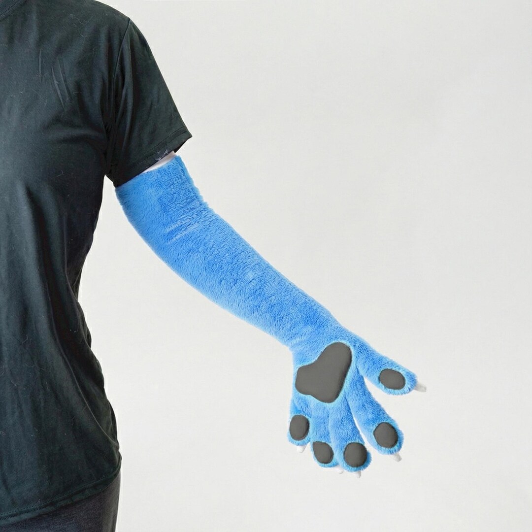 Slim Furry Gloves for Phone Use, High Dexterity Fursuit Paws, Long Arm ...