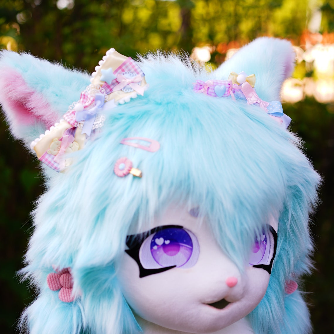 Kig Fursuit Head Cat Furry Head With Lolita Clips, Kig Kemono Fursuit ...