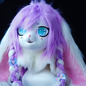 Candy Lavender Bunny Kigurumi Fursuit Furry Head Kig Style,white Bunny ...