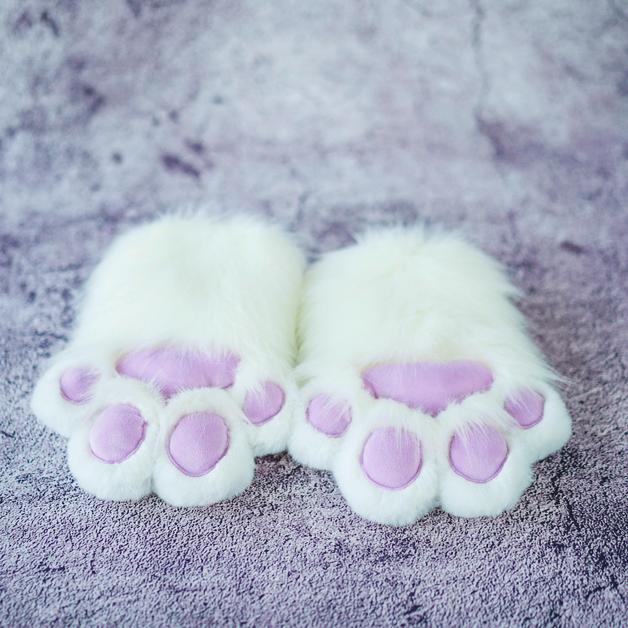White Hand Paws Gloves for Halloween Birthday Christmas, Furry Gloves ...
