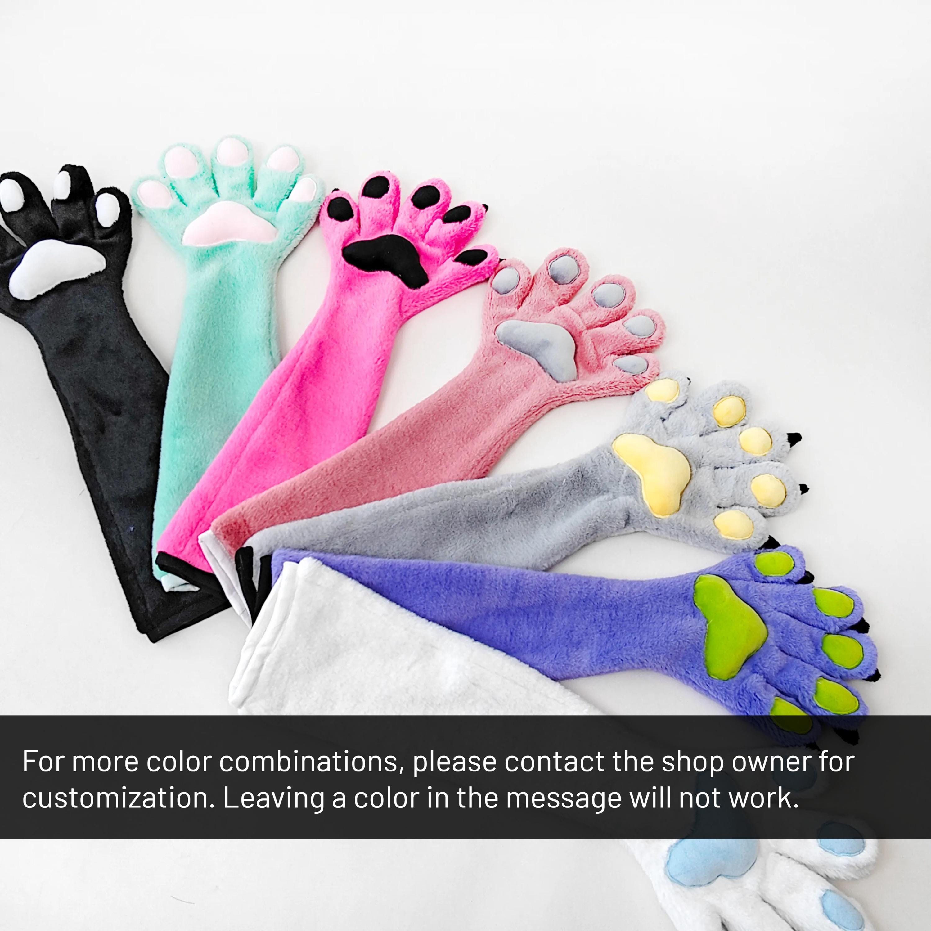 Wolf Paws Long Arm Fursuit Paws, Slim Feral Claws for Cosplay, Custom ...
