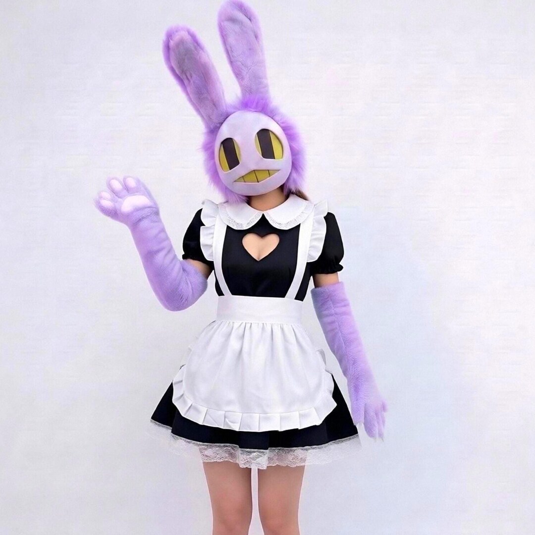 Jax Cosplay Gear – Fursuit Jax Mask Paws and Feetpaws Set, Purple Bunny ...