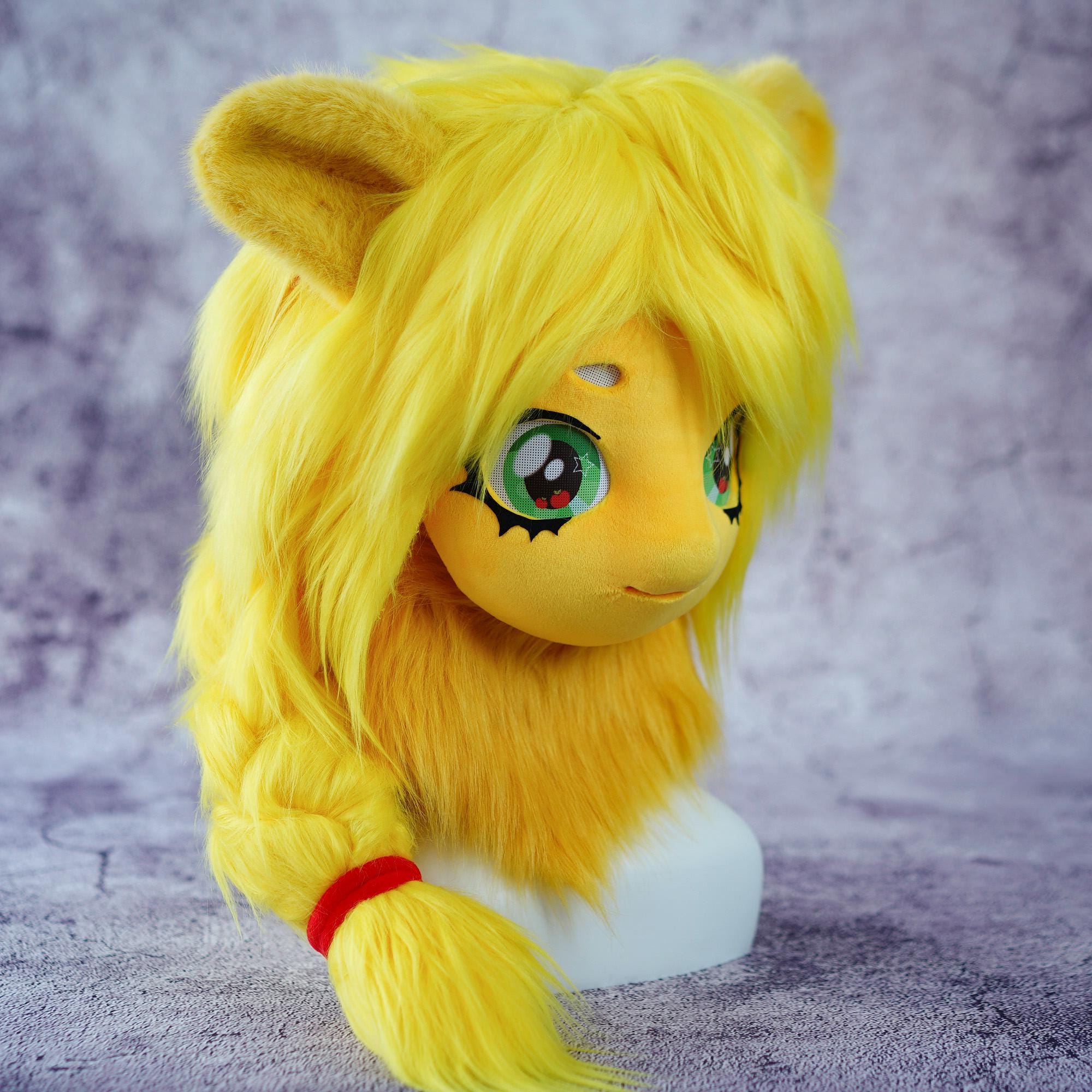 MLP Professional Fursuit Mask, Complete Character Head, Faux Fur Animal ...