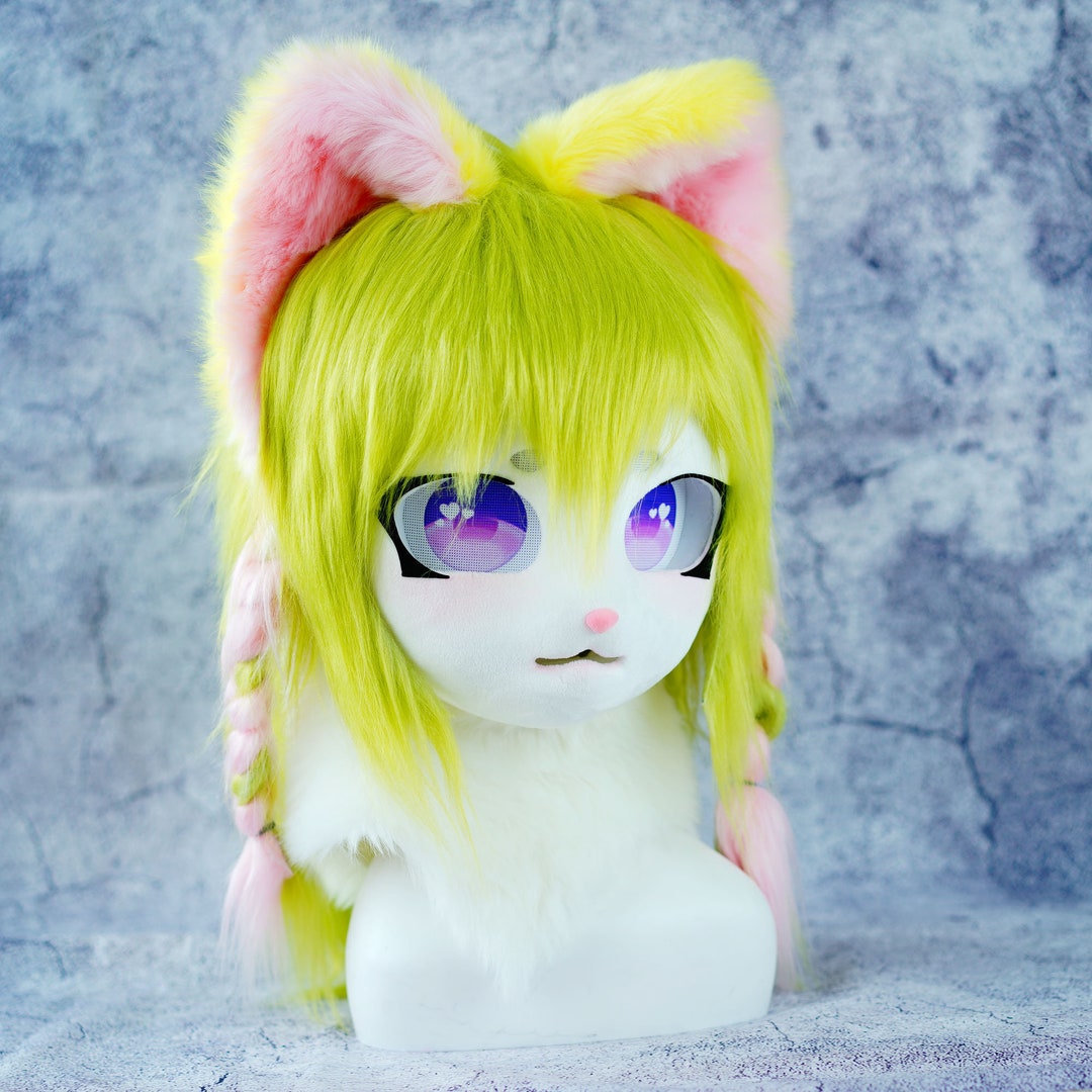 Elf Green Kig Head,handmade Fursuit Mask,furry Cosplay Mask Head ...