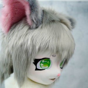 Custom Kig Head Fursuit Furry Head With White Hair ,relic the Halloween ...