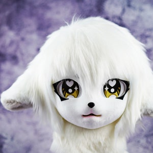 Furry Fursuit White Sheep Mask Cat Mask , Cosplay Mask Head , Beast ...
