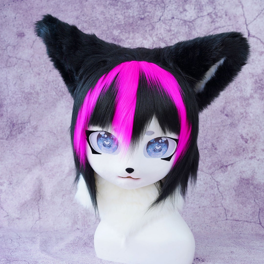 Crows Abby Little Black Cat&darkness Kig Fursuit Furry Head Kitty Hot ...
