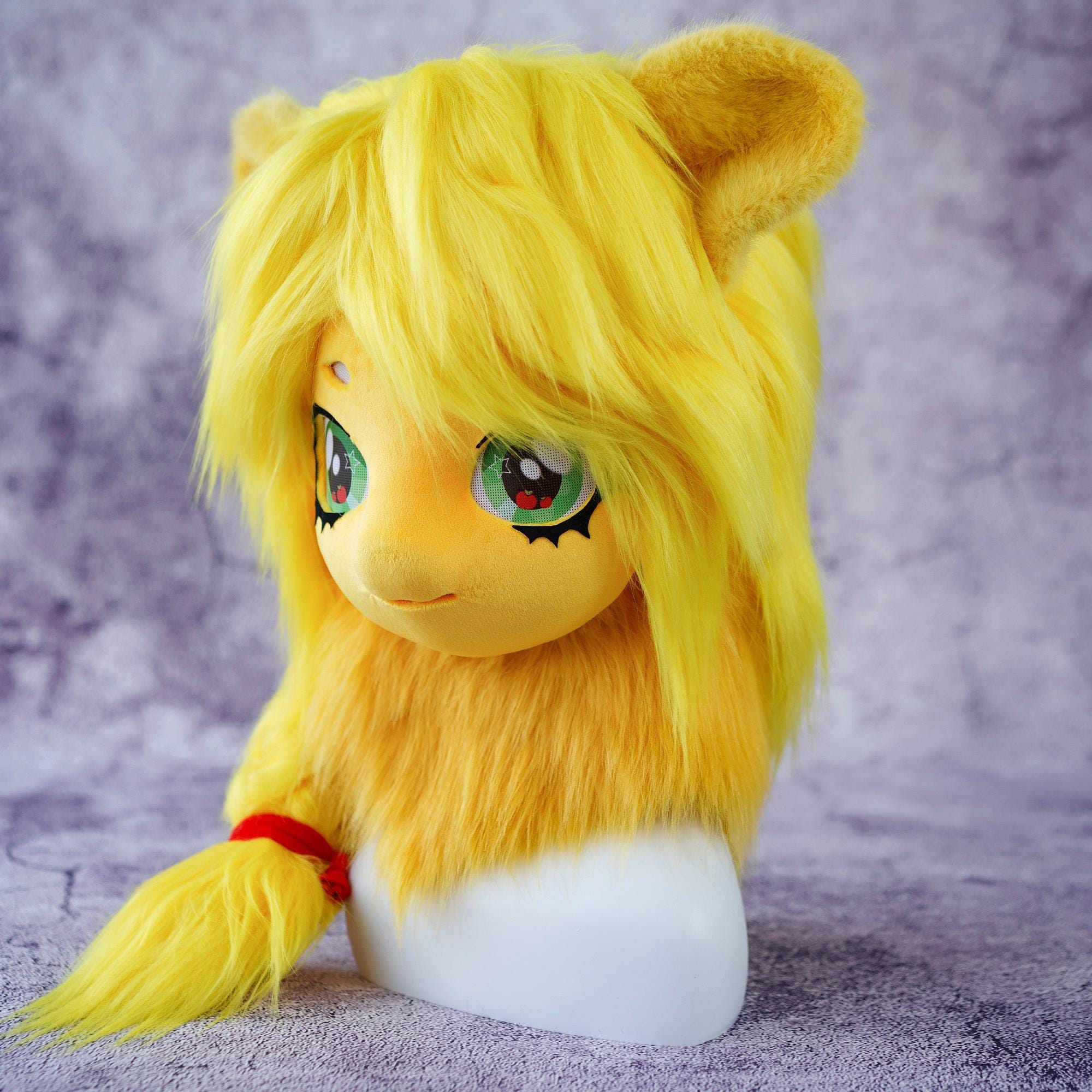 MLP Professional Fursuit Mask, Complete Character Head, Faux Fur Animal ...