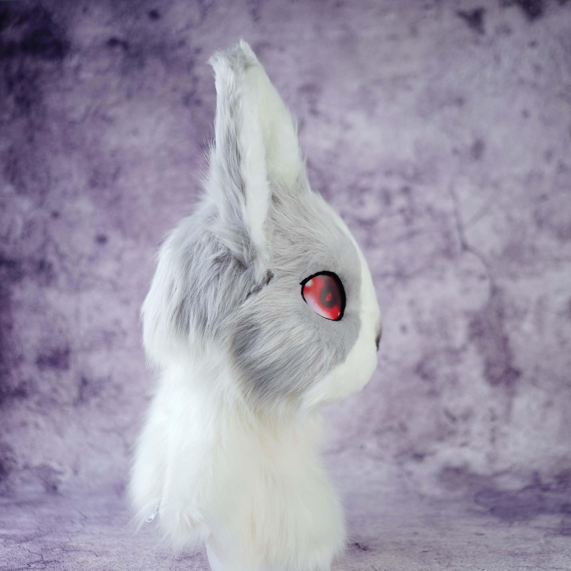 Realistic Bunny Fursuit Mask | Faux Fur Cosplay Head | Furry Convention ...