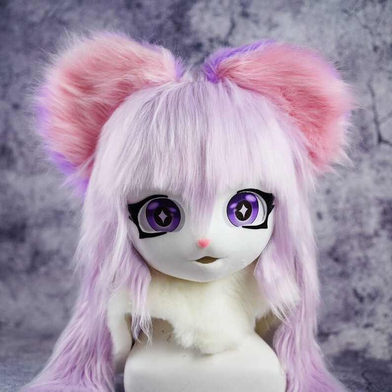 Light Purple Kig Fursona Head , Kemono Mask Head, Cosplay Furrysuit ...