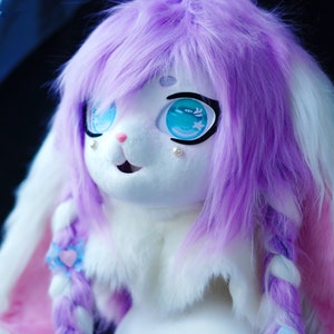 Candy Lavender Bunny Kigurumi Fursuit Furry Head Kig Style,white Bunny ...