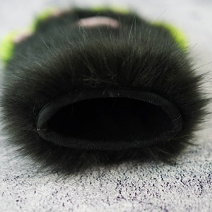 Lime Green Black Cat Fursuit Paws-soft Furry Gloves for Cosplay and ...