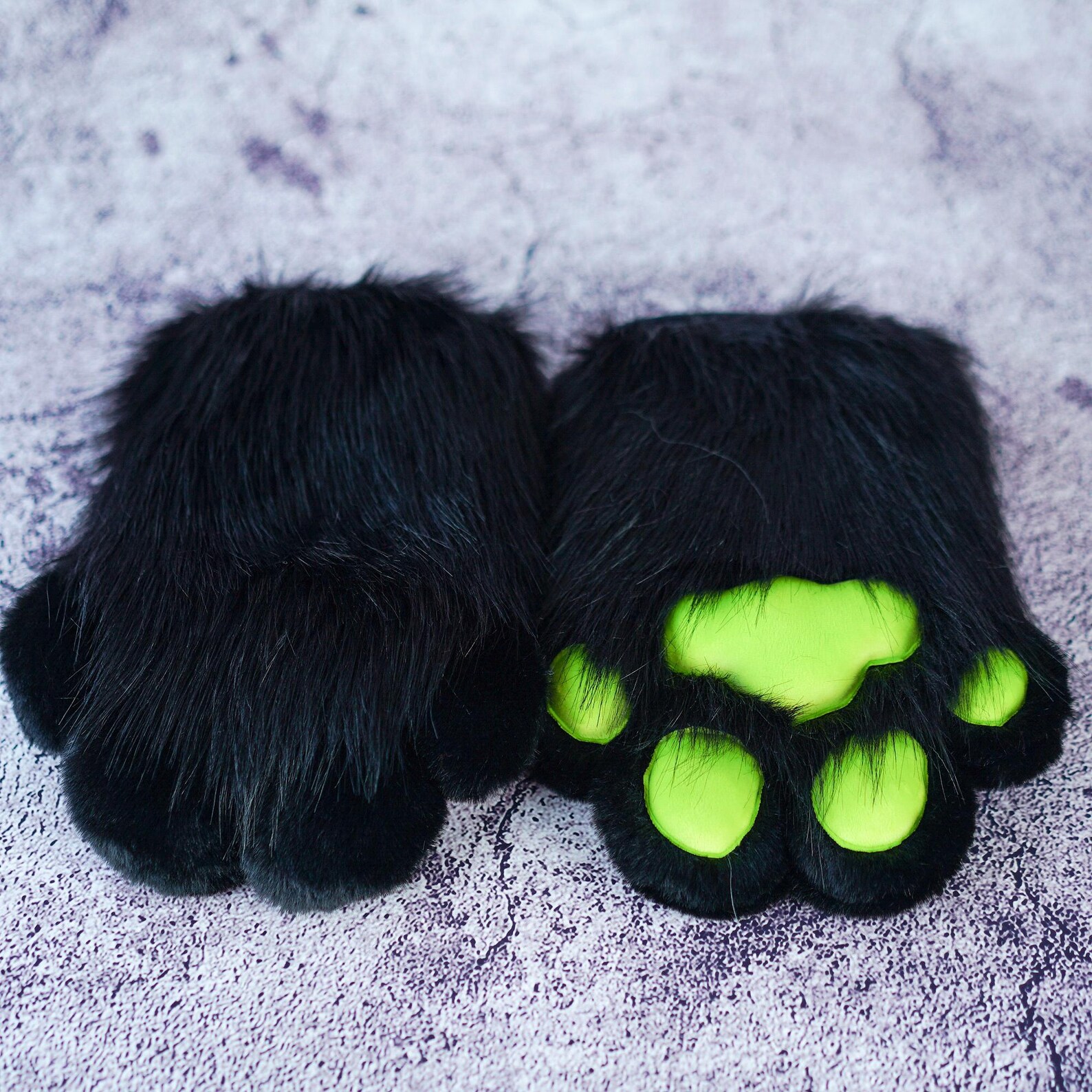 Black Paw 4-finger Gloves Fursuit Paws Furry Gloves-puppy Kitty Animal ...