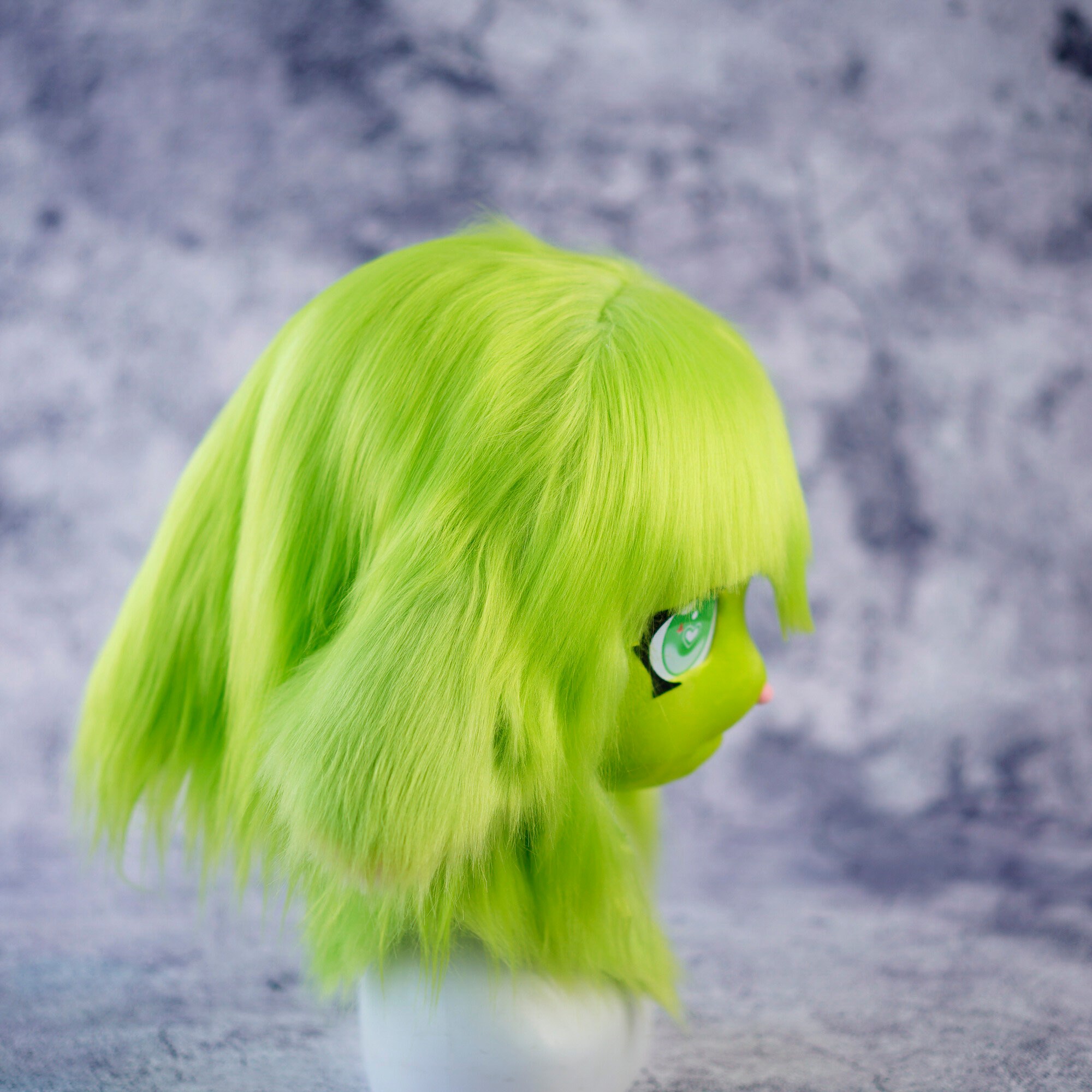 All-lime-green Sheep Kigurumi Mask, Custom Fursuit Sheep Head for ...