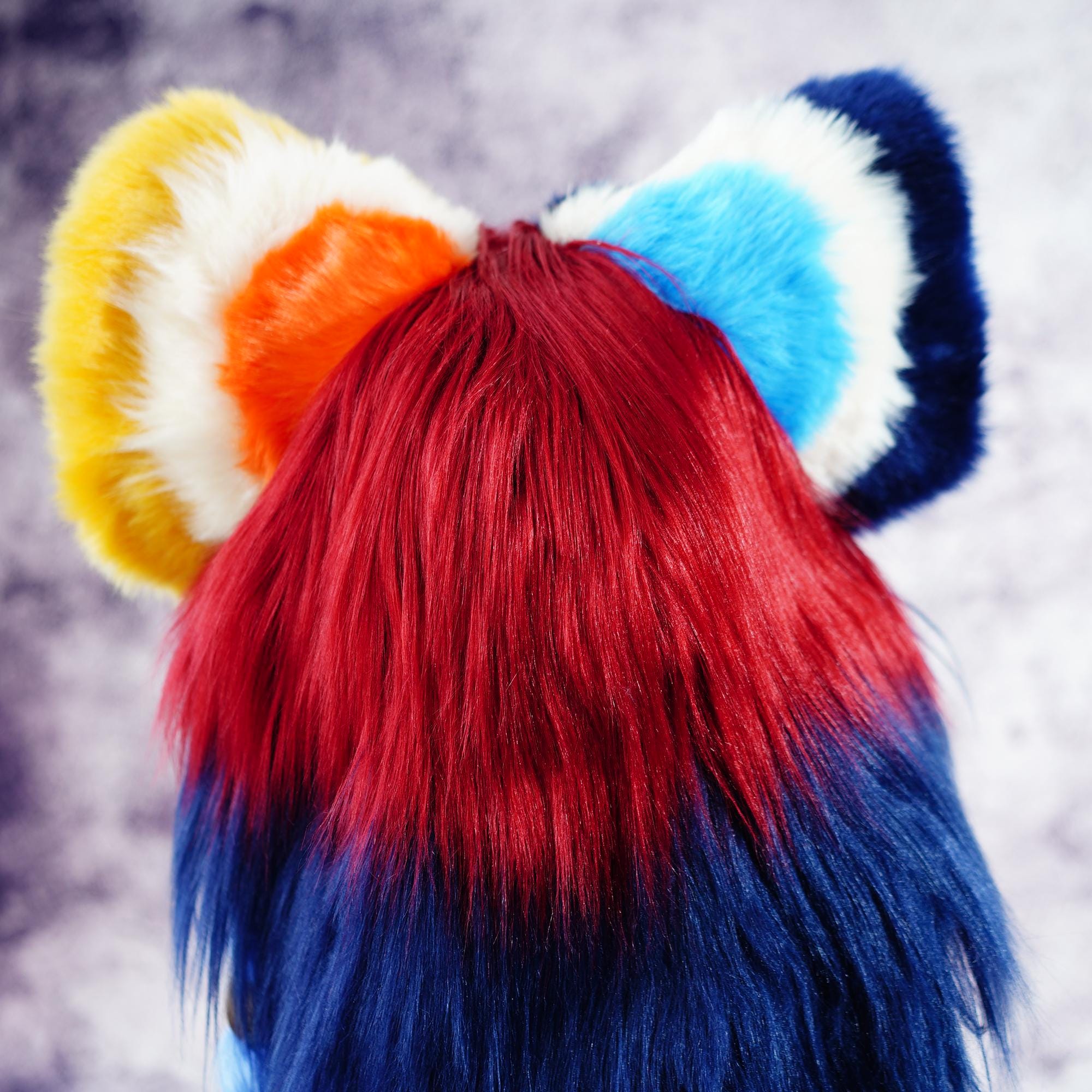 Kig Fursuit Furry Head Mask, Colorful Raccoon Mask, Furry Convention ...