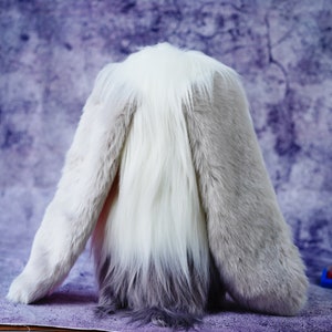 Grey Bunny Mask,rabbit Mask Furry Cosplay Mask With White Hair Animal ...