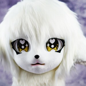 Furry Fursuit White Sheep Mask Cat Mask , Cosplay Mask Head , Beast ...