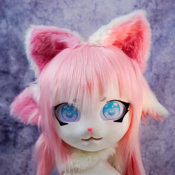 Pink Cute Furry Mask - Etsy